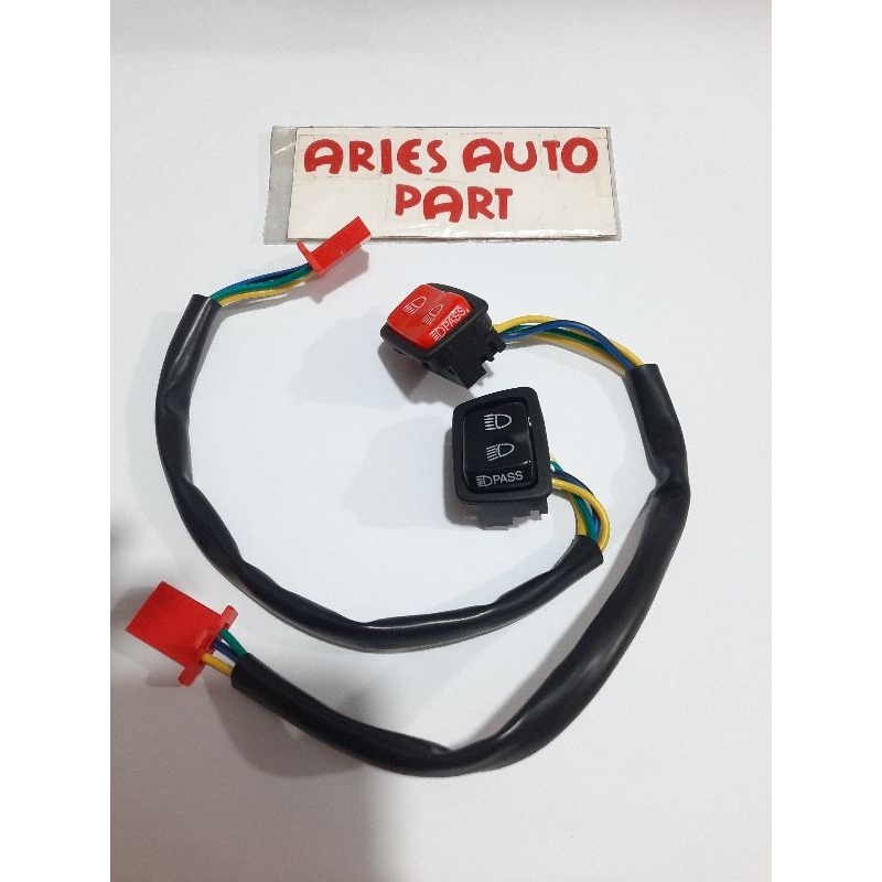 Jual SAKLAR TOMBOL DIM PASS BEAM HI BEAM PASS AEROX 155 VIET MERAH DAN ...