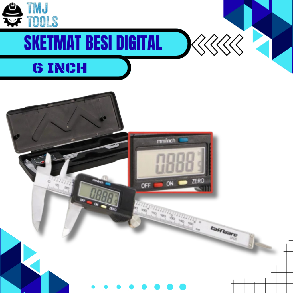 Jual Penggaris Sketmat Digital 6 Inch 150mm Alat Ukur Besi Meteran Digital Garisan Sigmat Jangka ...