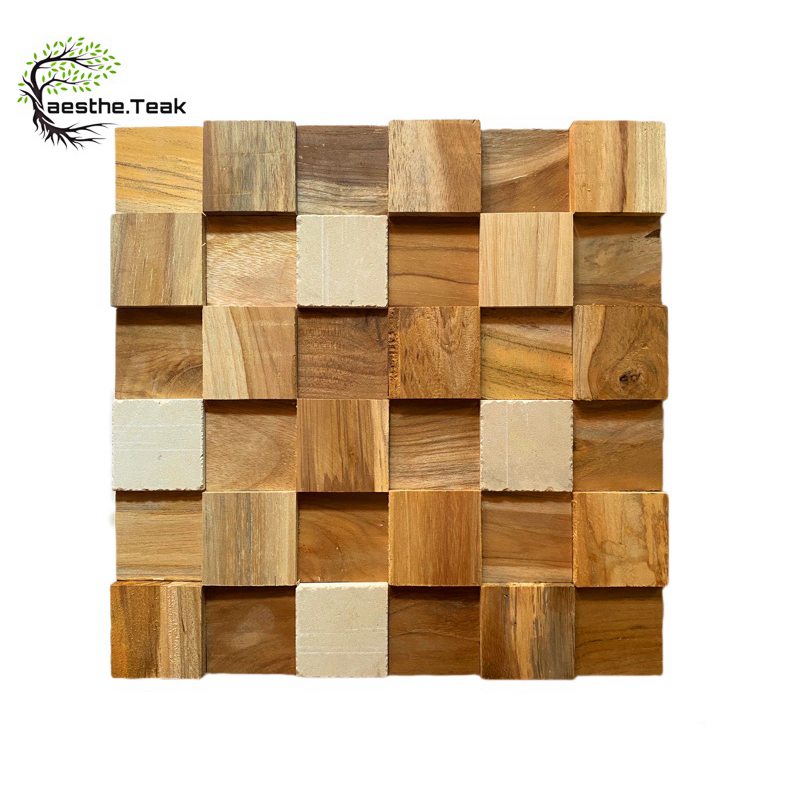 Jual Panel dinding kayu jati kombinasi batu andesit palimanan size ...