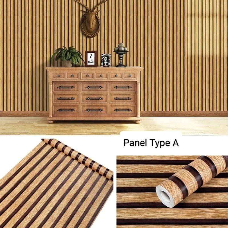 Jual Wallpaper Dinding Motif serat kayu Panel Salur elegant sudah ada ...