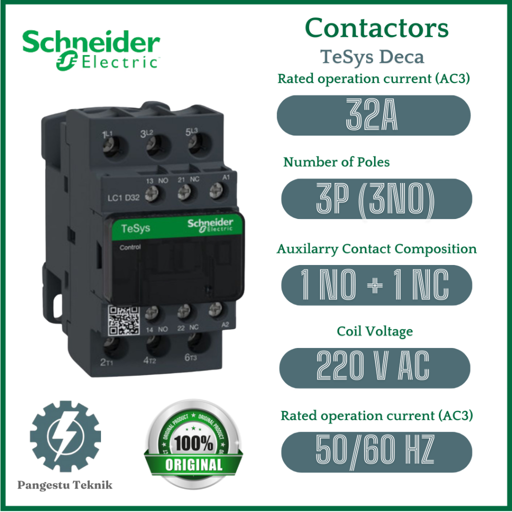Jual 100 Ori Kontaktor Lc1d32m7 Schneider Contactor Schneider
