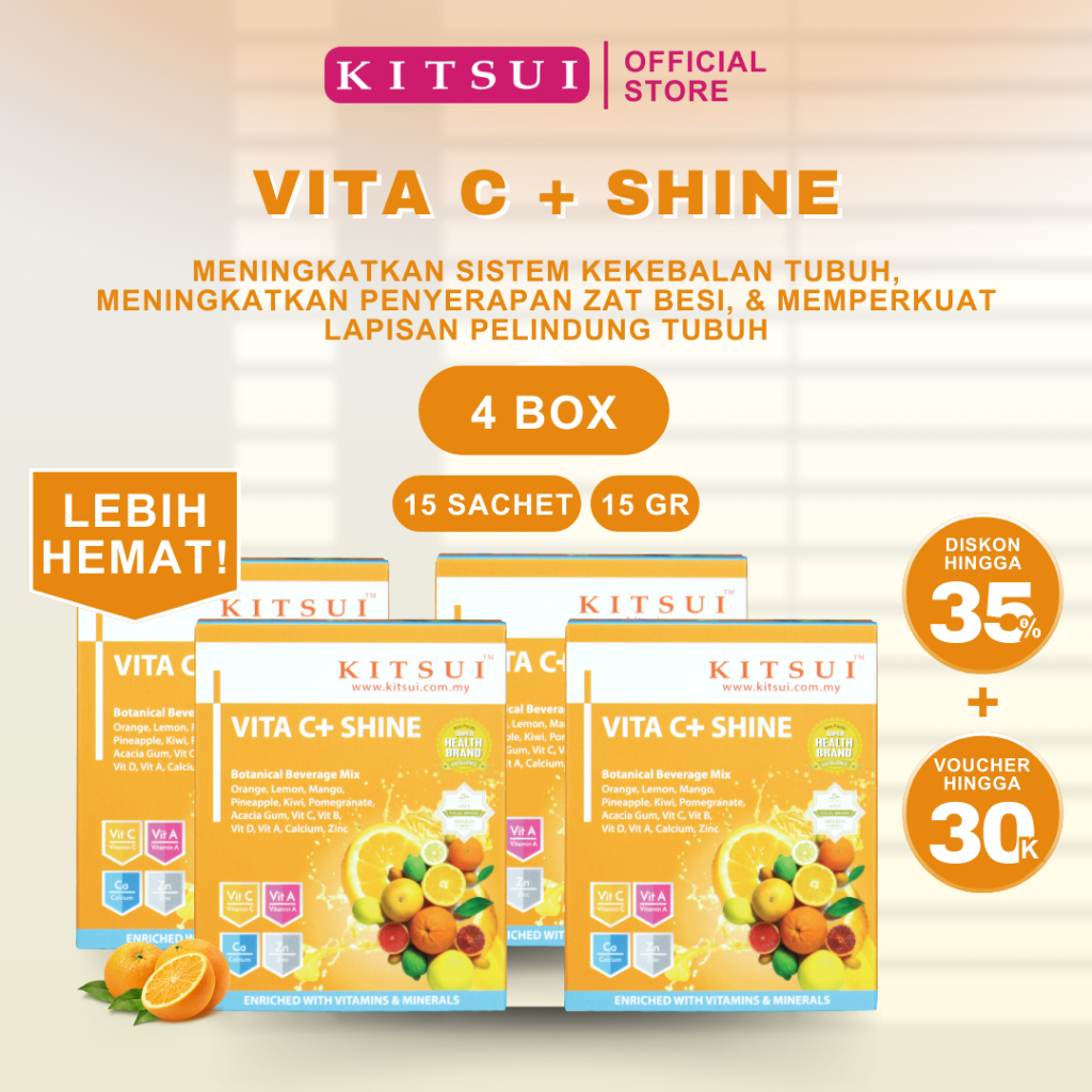 Jual Bundle Isi 4 - KITSUI Vitamin C + Shine ( Kitsui Vita C ) | Shopee ...