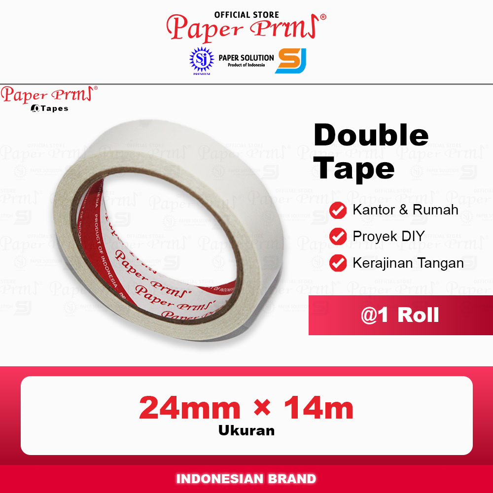Jual Double Tape Kertas 1 Inch Paperpryns 24mm x 14m (@1 Roll) | Shopee ...