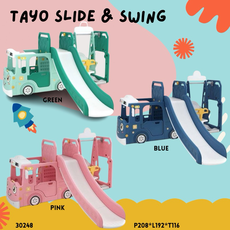 Jual TAYO SLIDE AND SWING PEROSOTAN AYUNAN PLAYGROUND | Shopee Indonesia