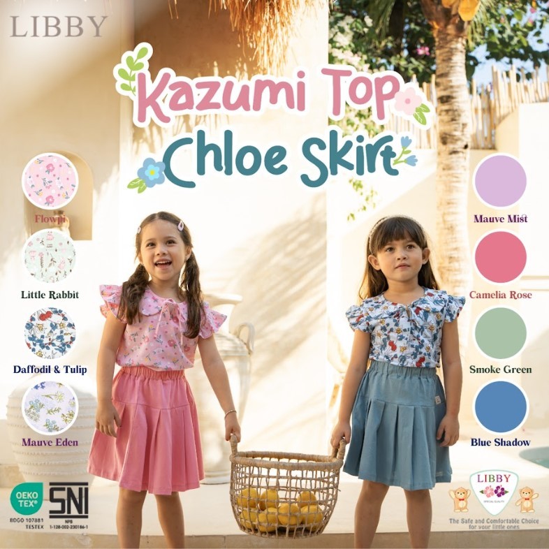 Jual LIBBY Baby | SETELAN (( Kazumi Print + Chloe Skirt )) GIRL Cotton ...