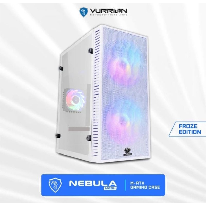 Jual Casing PC Gaming Vurrion Nebula Mesh White mATX + 3 Fan RGB ...