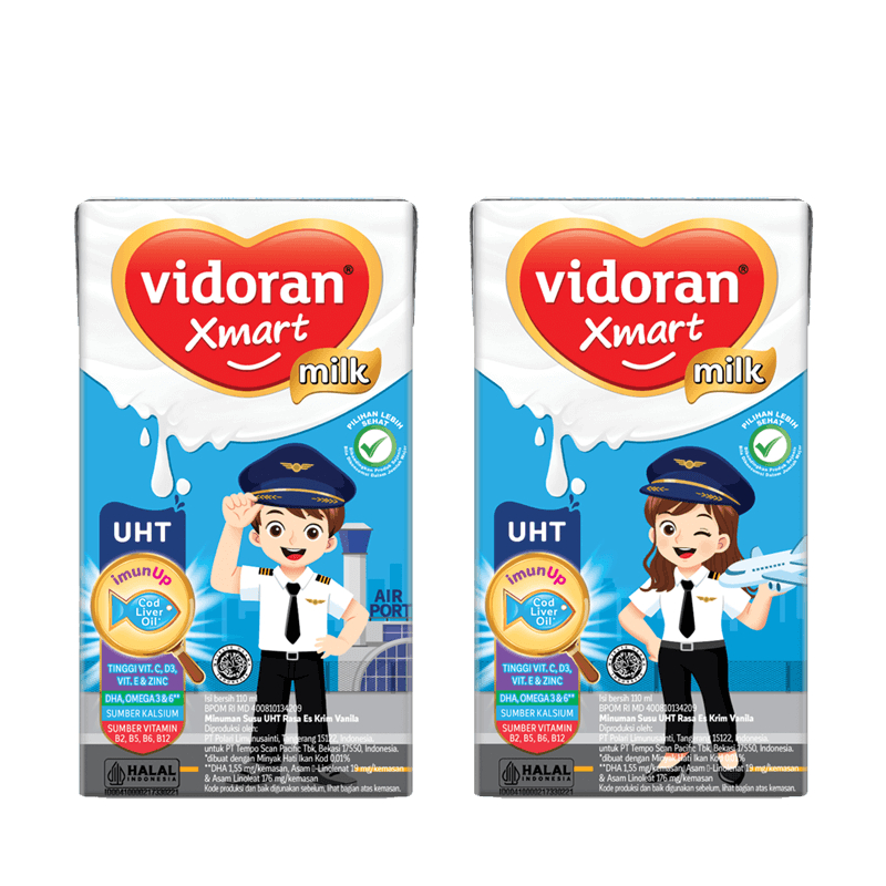 Jual Vidoran Xmart Susu UHT Rasa Ice Cream Vanilla / Madu 110ml ...