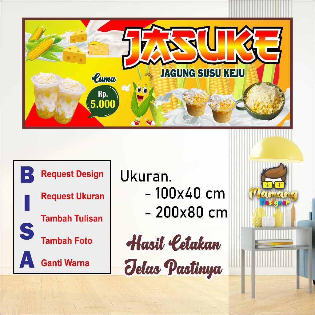 Jual Cetak Banner Spanduk Jualan Jasuke Atau Jagung Susu Keju bb ...