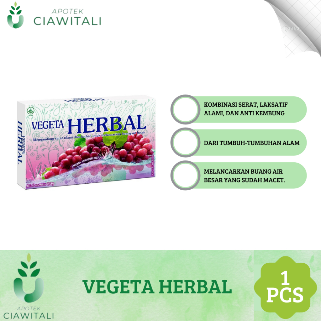 Jual VEGETA HERBAL PER SACHET MELANCARKAN PENCERNAAN | Shopee Indonesia
