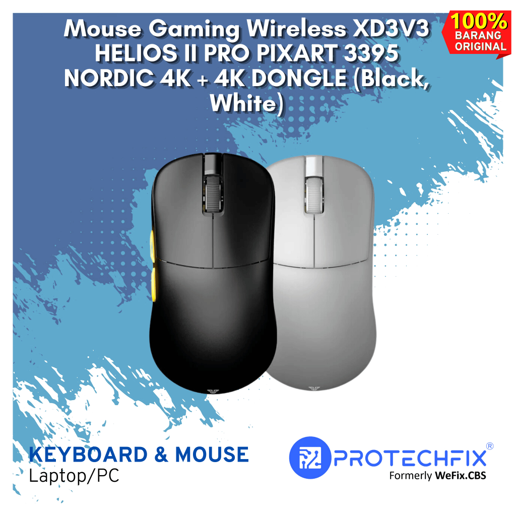 Jual Mouse Gaming Wireless XD3V3 HELIOS II PRO PIXART 3395 NORDIC 4K ...