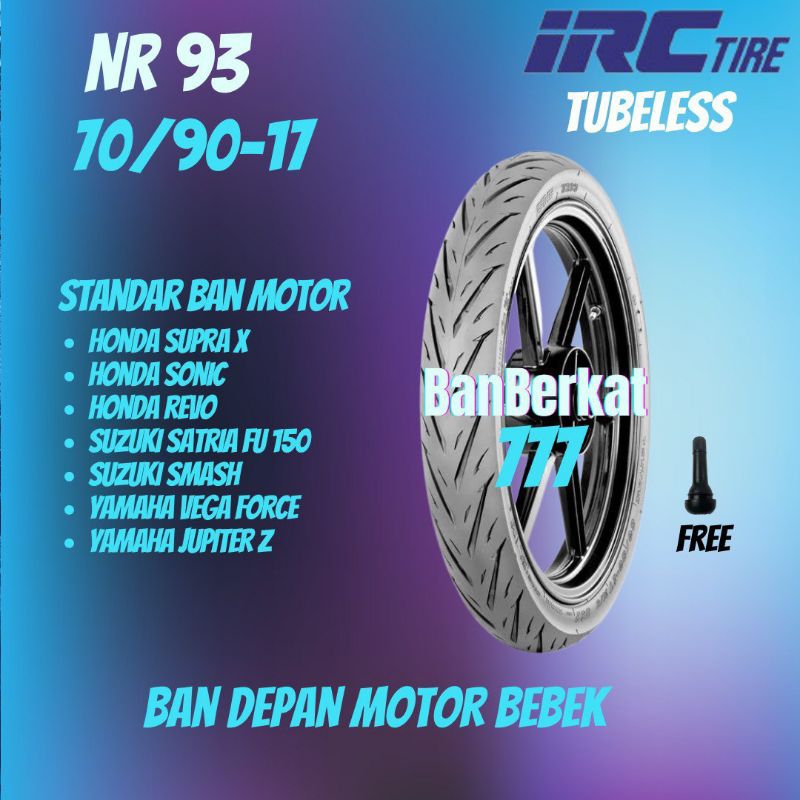 Jual Ban Depan Satria F 150 / Honda Sonic tipe motor bebek / IRC NR93 ...