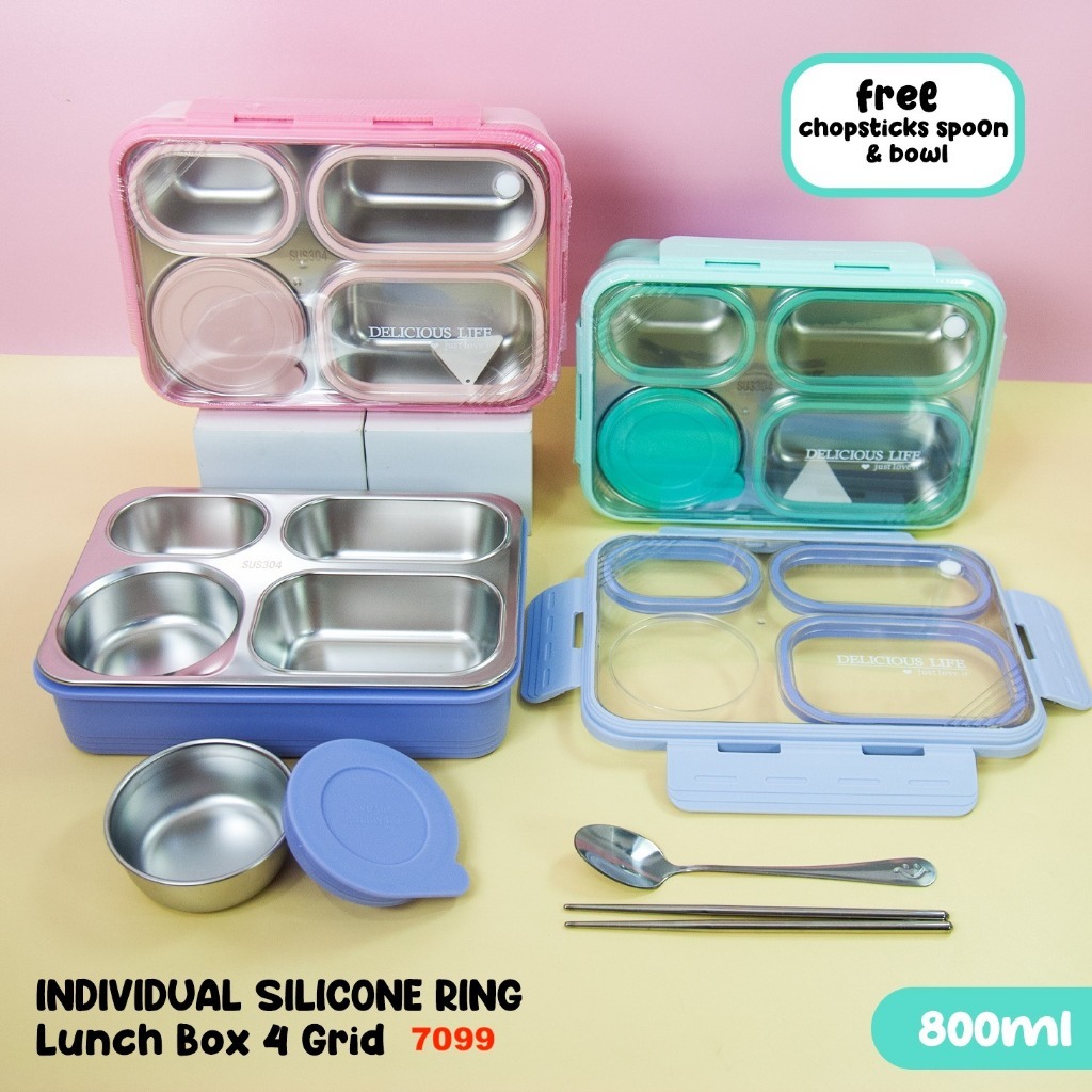 Jual DELICIOUS BENTO KOTAK MAKAN STAINLESS SEKAT 4 / LUNCHBOX STAINLESS ...