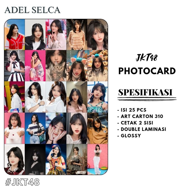 Jual PHOTOCARD JKT48 - ADEL ONLY1 SISI ISI 25PCS / SET - DOUBLE LAMINASI | Shopee Indonesia