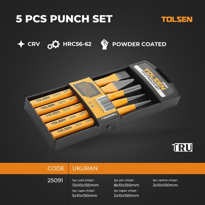 Jual Pin Punch Set isi 5 dan 6 Pcs / Penitik / Penanda Pin Set TOLSEN ...
