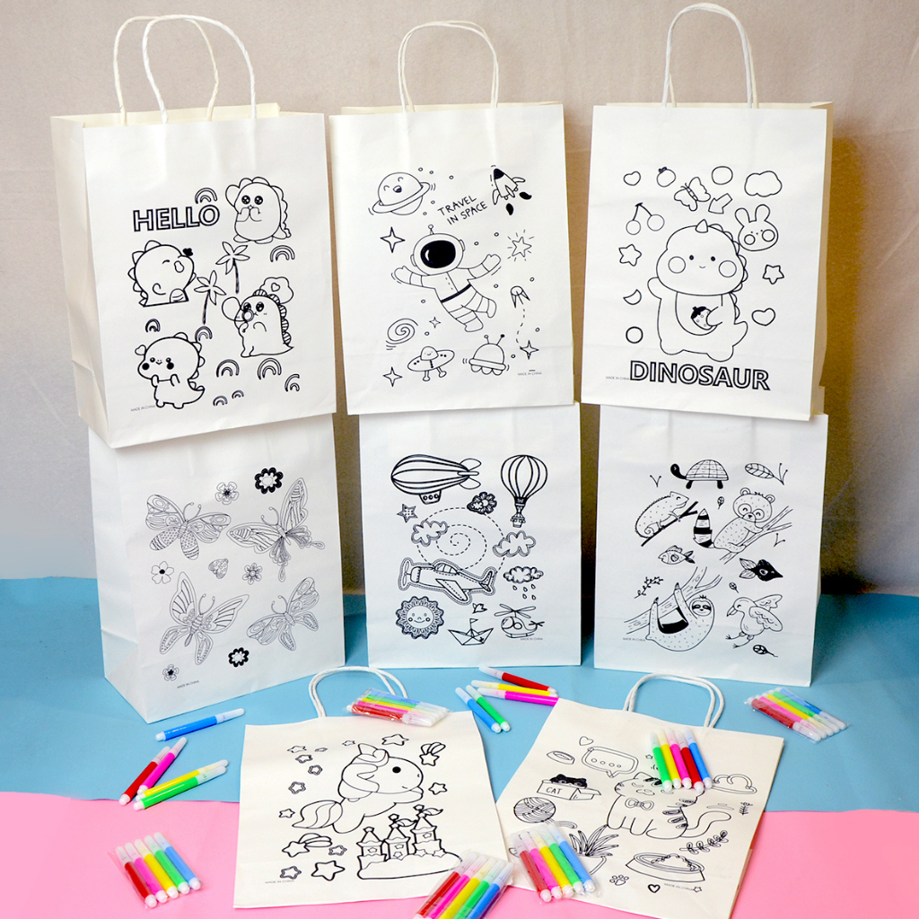 Jual DIY COLORING PAPER BAG | TAS KERTAS MEWARNAI + SPIDOL | Shopee ...