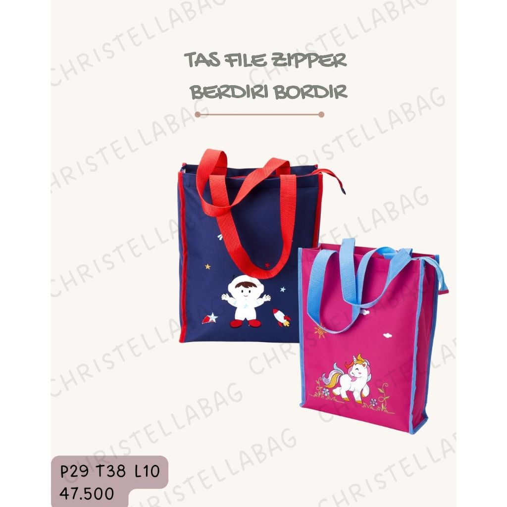 Jual Tas File Zipper Berdiri Bordir | Tas File Berdiri Bordir Zipper ...