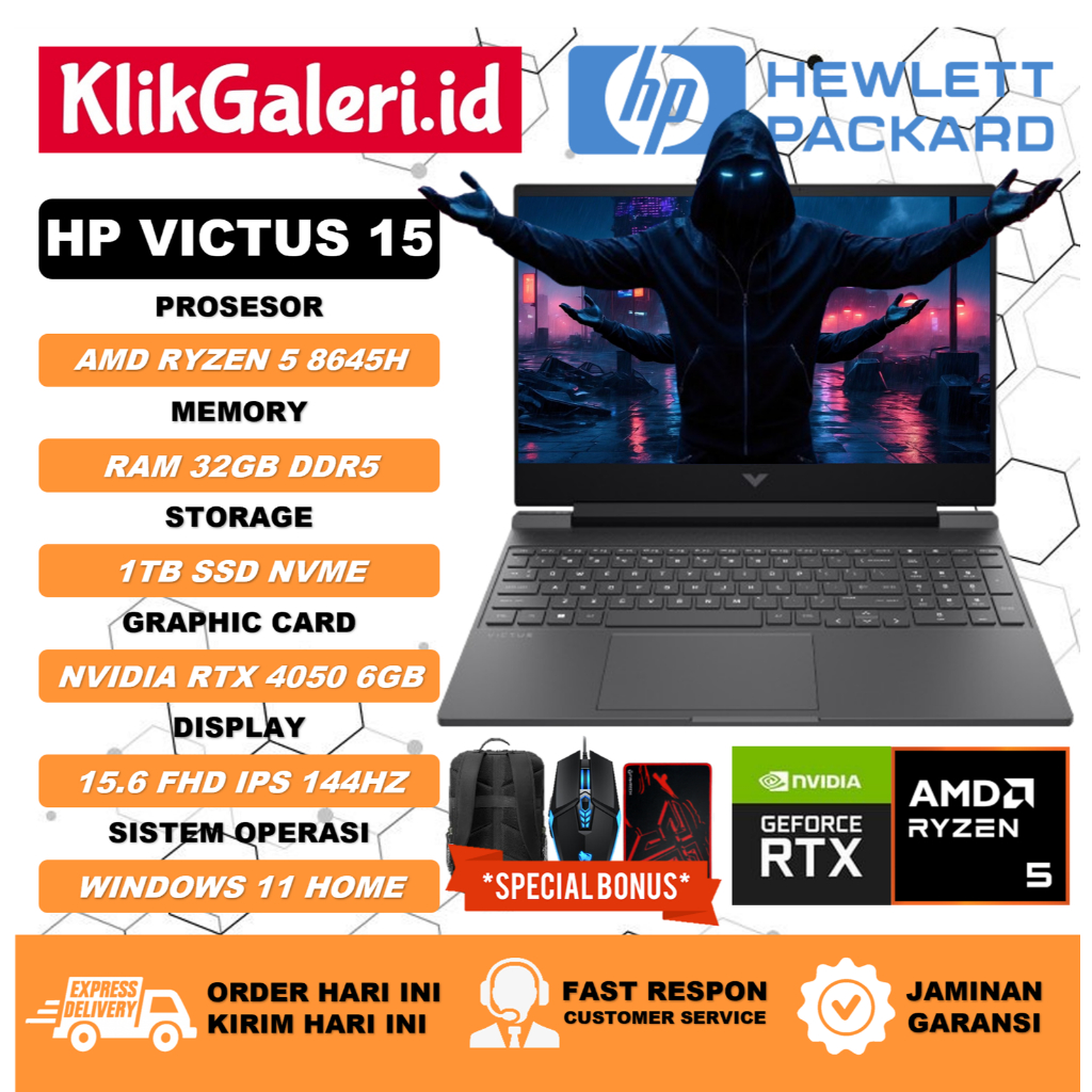 Jual Promo Victus Gaming Laptop 15 Amd Ryzen 5 8645H RAM 32GB DDR5 1TB ...