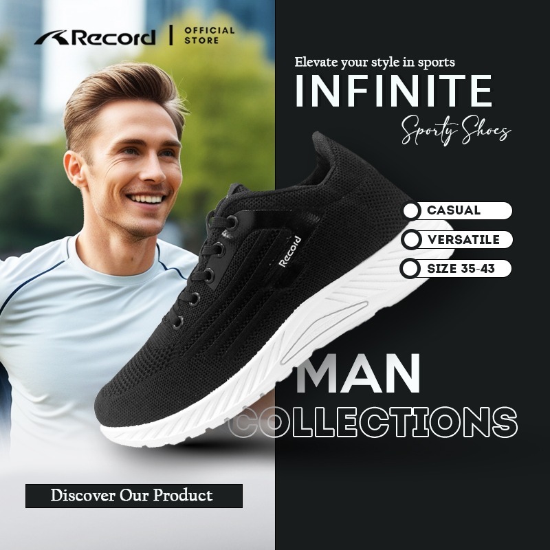 Jual [RECORD SHOES] INFINITE I SEPATU ANAK SEKOLAH HITAM PUTIH TALI SD ...