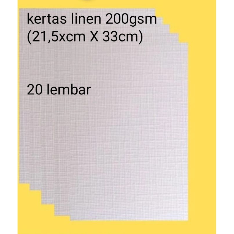 Jual Kertas Linen ukuran F4 200gsm putih isi 20 lembar | Shopee Indonesia