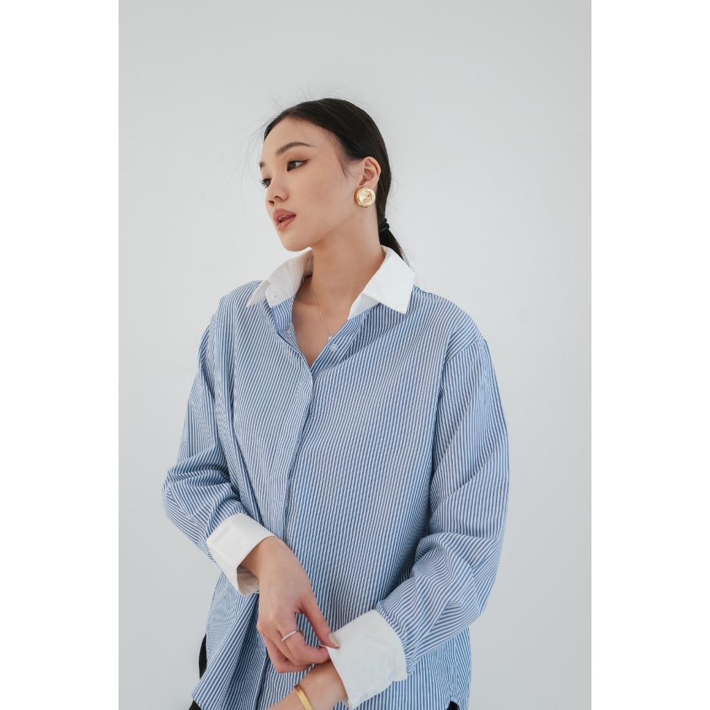 Jual SEMINGGU - Sora Stripe Shirt ( SAMPLE SALE ) | Shopee Indonesia