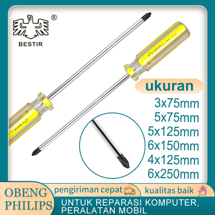 Jual BESTIR SLOTTED SCREWDRIVER/ OBENG MIN,PLUS 3x75mm- 6x300mm BST ...