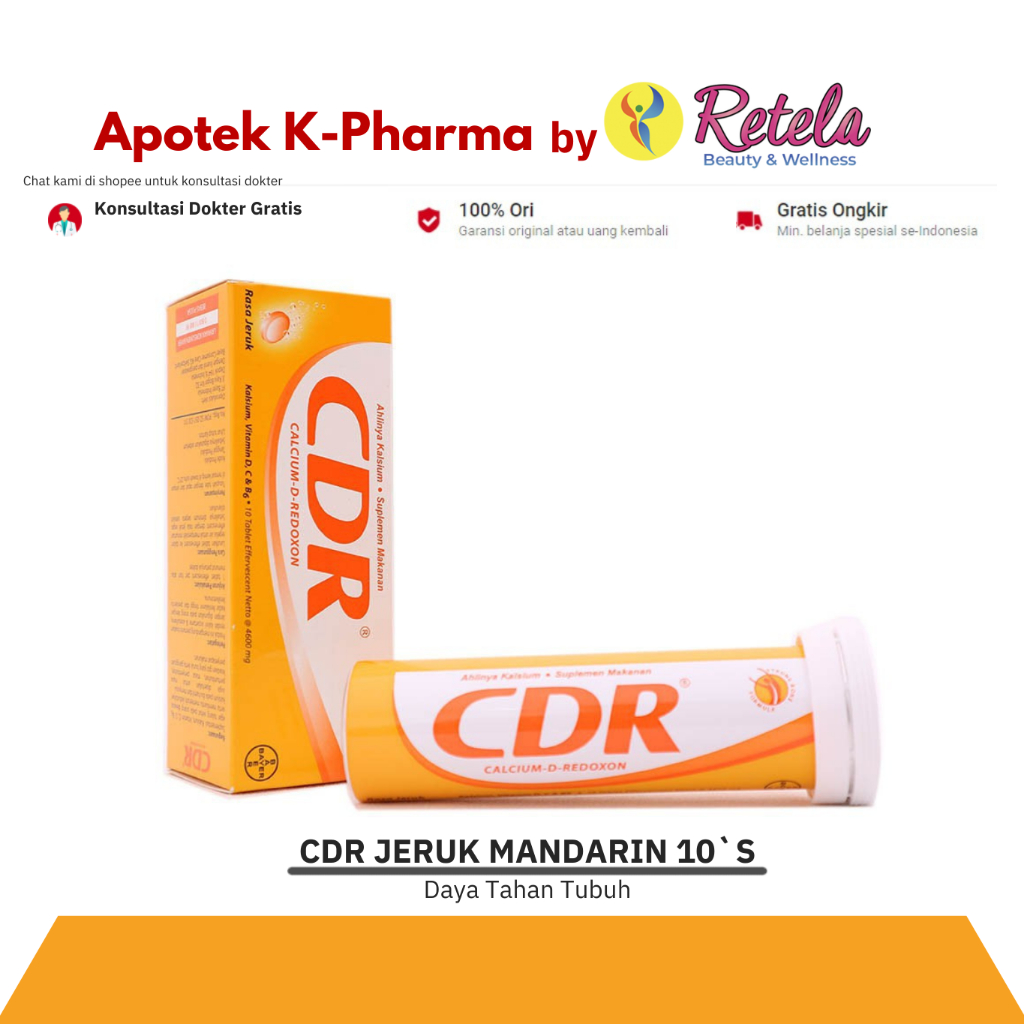 Jual CDR JERUK MANDARIN 10`S / DAYA TAHAN TUBUH / CDR Effervescent 10 ...