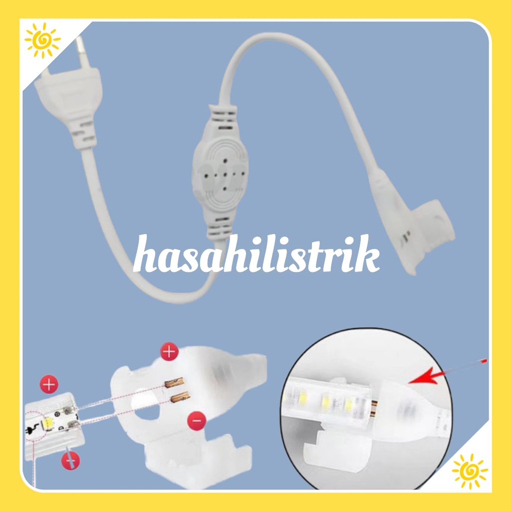 Jual Socket Adaptor 5050 Lampu Led 220v/Kabel Colokan lampu LED Selang ...