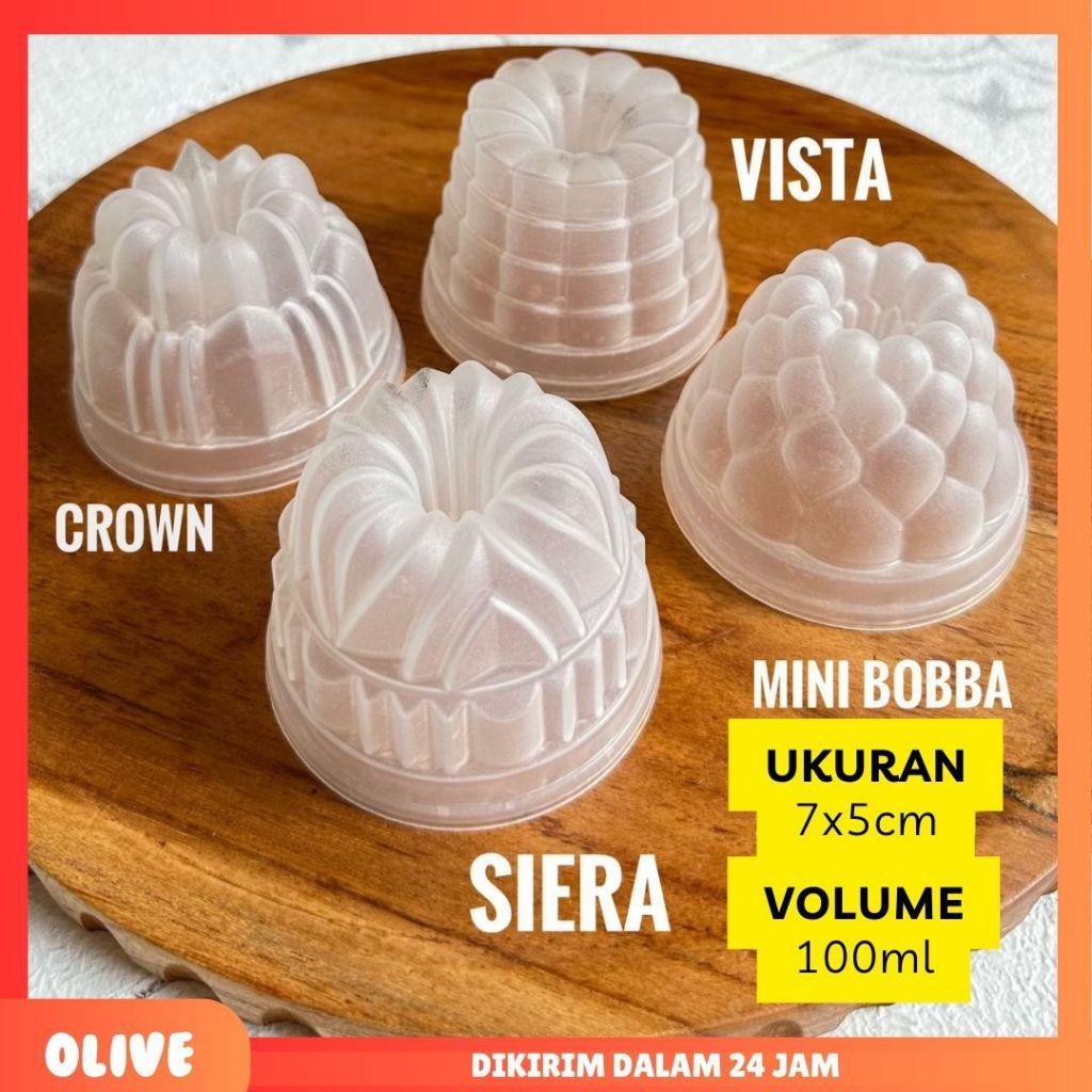 Jual (Isi 12 pcs) Series Terbaru Cetakan mini puding 4 motif crown ...