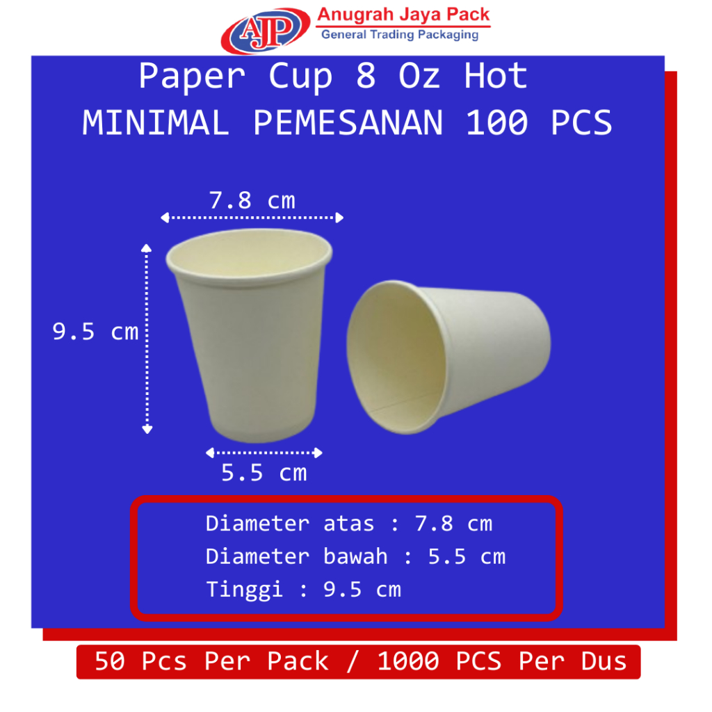 Jual Paper Cup 8 Oz Hot Polos / Gelas Kertas Minuman Panas 8 Oz Tanpa Tutup | Shopee Indonesia