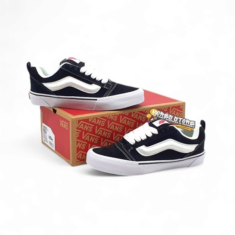 Jual Sepatu Fens Knu Skool Black White (DT) | Shopee Indonesia