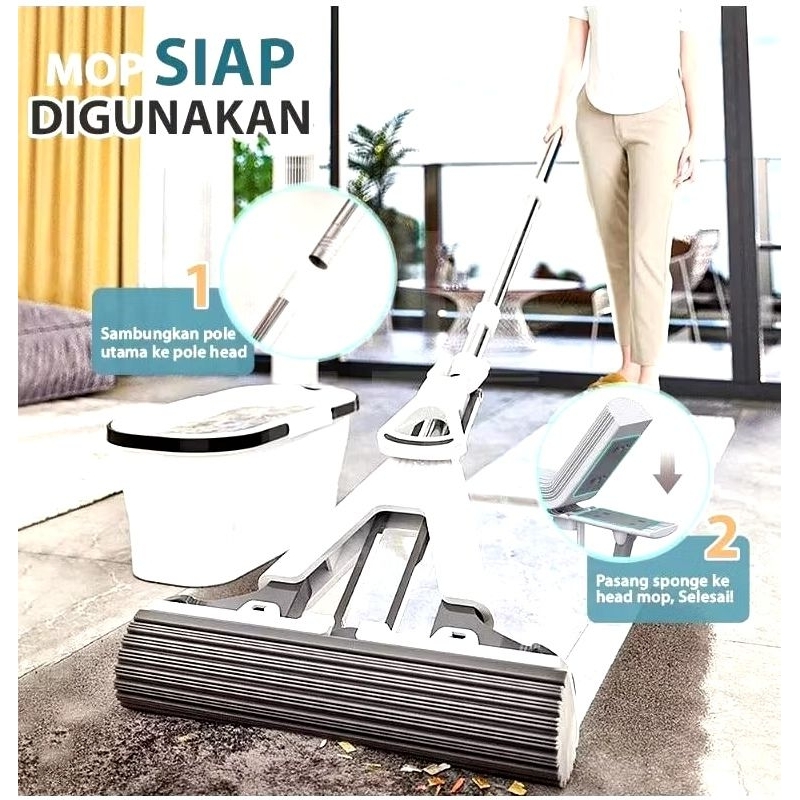 Jual Alat Pel Lantai Spons Lipat Sponge Mop / Alat Pel Lantai Karet ...