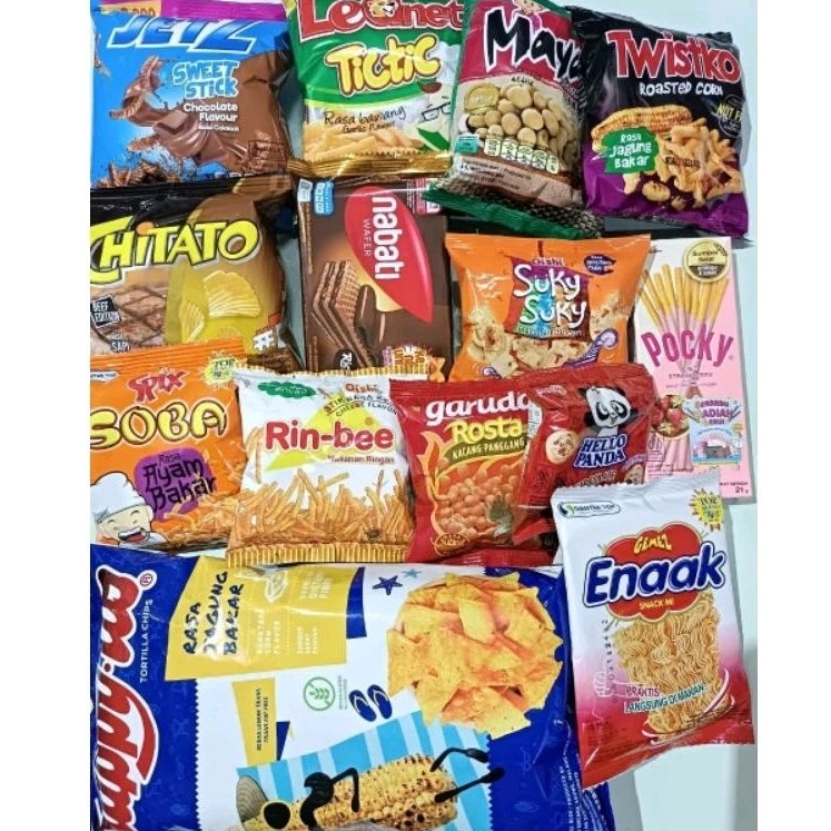 Jual aneka snack happytos 1 paket jajan campur mix chitato hapytos ...