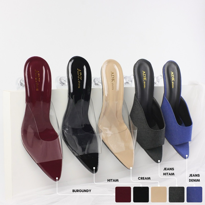 Jual Adk shoes AZURA heels kaca 7 cm heels pesta | Shopee Indonesia