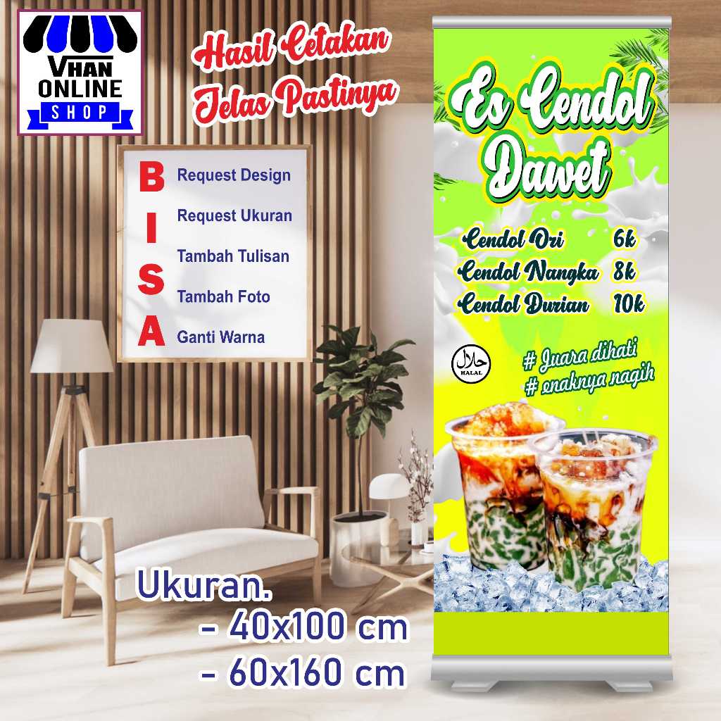 Jual Cetak Banner Spanduk Custom Es Cendol Dawet Bagus Murah | Shopee ...