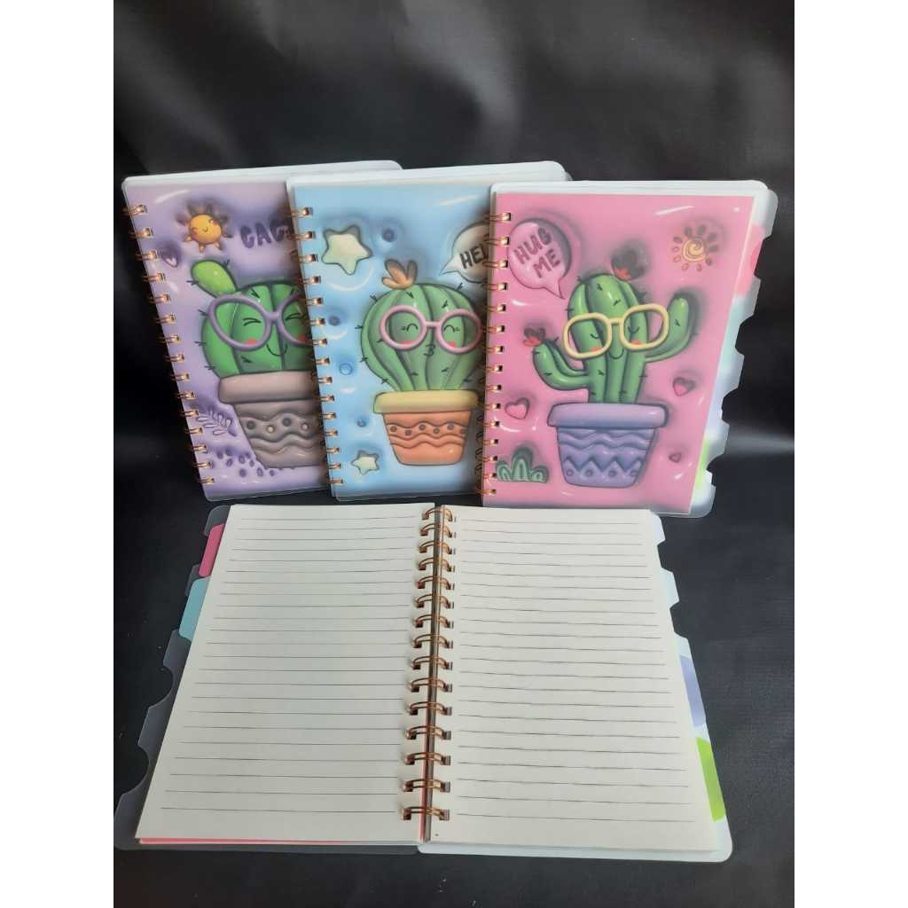 Jual Notebook Buku Spiral A5 Putih 3D + INDEX Aesthetic TEBAL Warna ...