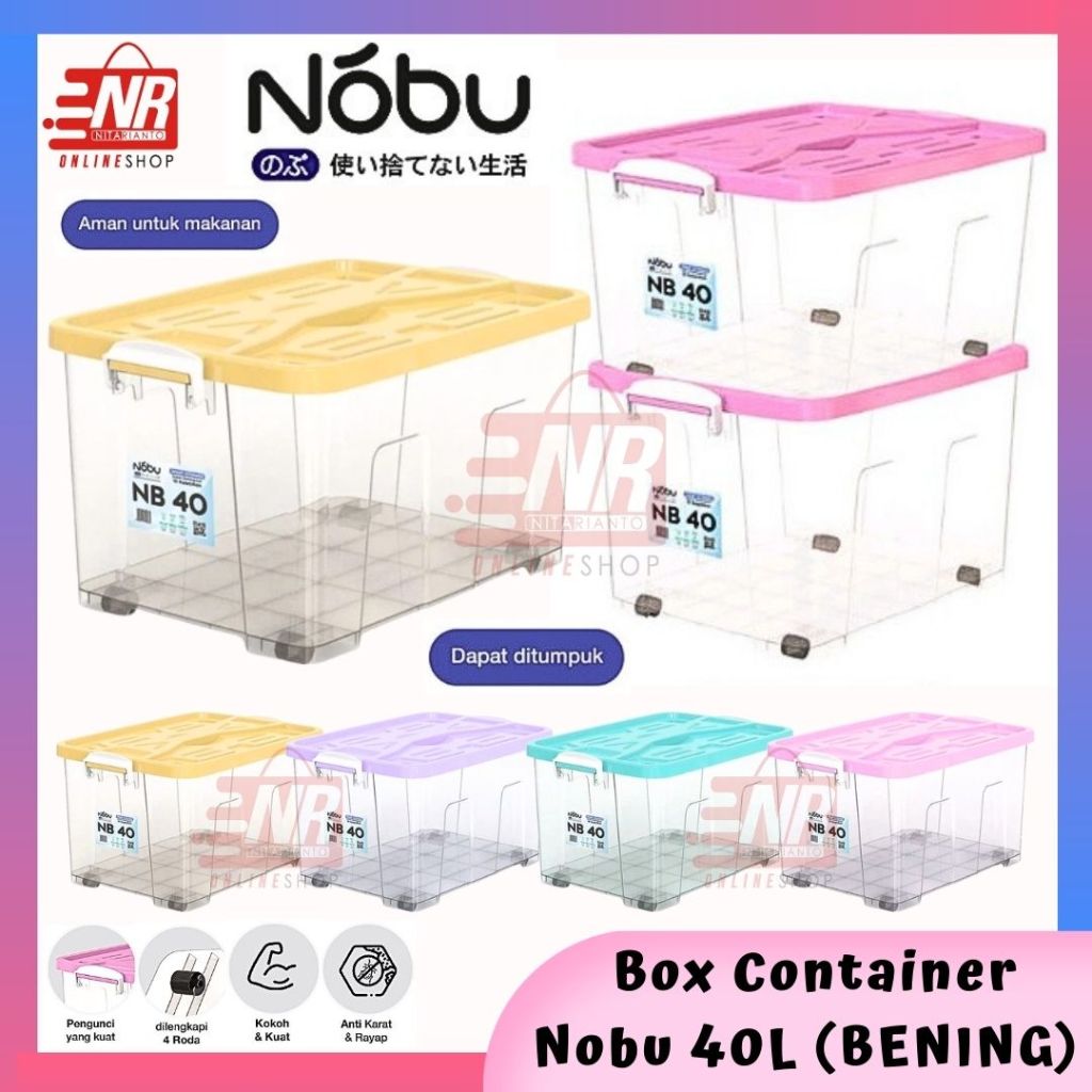 Jual Box Container Nobu 40 Liter (Bening Transparant) - Container Box ...