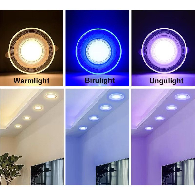 Jual LAMPU DOWNLIGHT LED 3 WARNA 6WATT/ KUNING BIRU UNGU / PUTIH KUNING ...