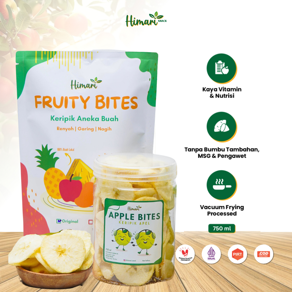 Jual Himari Apple Bites Keripik Buah Apel Asli 100% Produk Lokal Halal ...