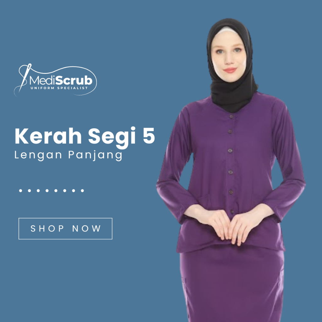 Jual MEDISCRUB - Baju Jaga OK Scrubs Kerah Segi Lima Lengan Panjang dan ...