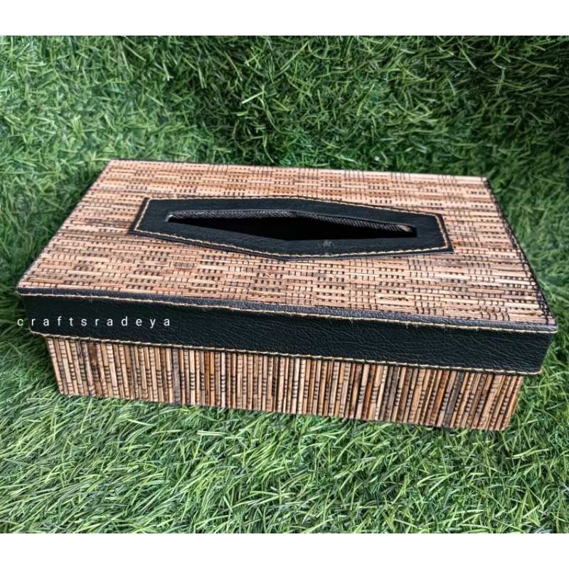 Jual Kotak Tisu Box Tissue Anyaman lidi Kelapa / Tempat Tissue Ethnic ...