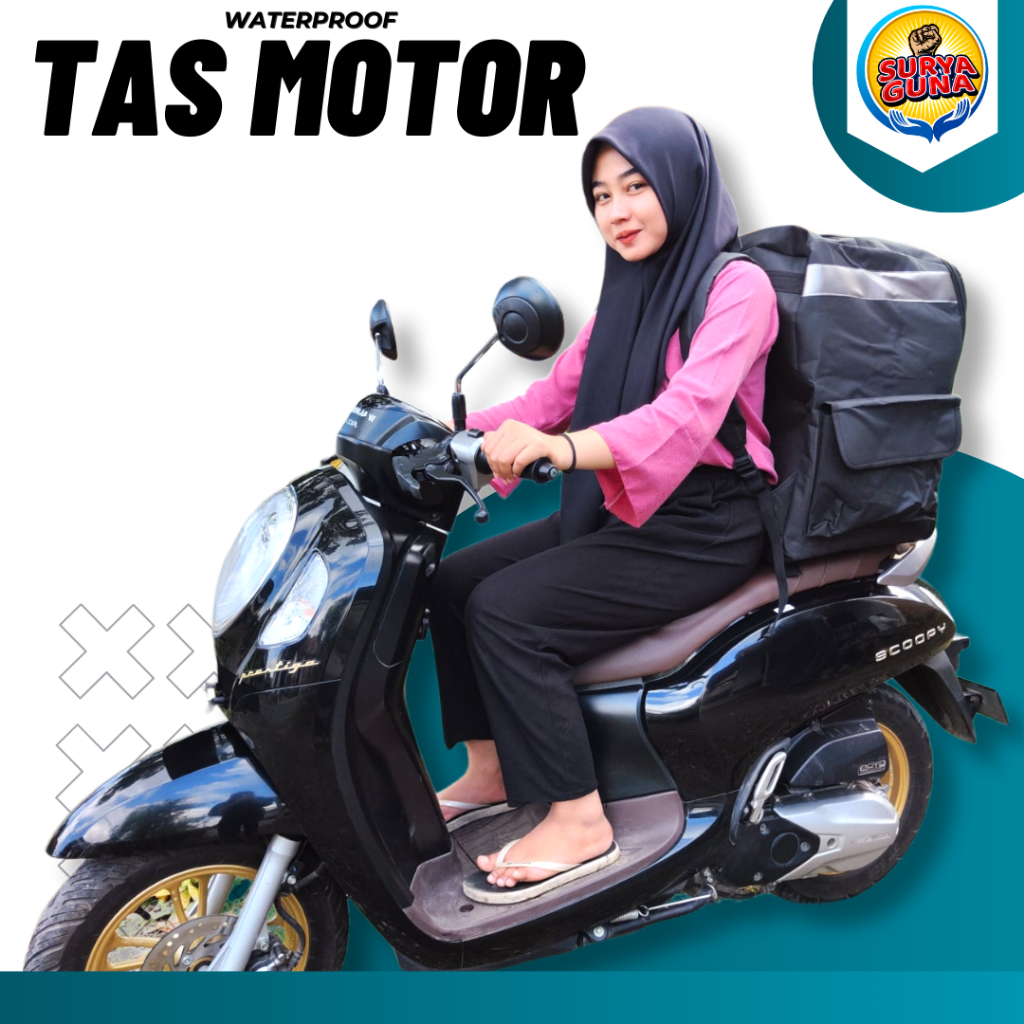 Jual Tas kurir motor gendong bahan dinier polyester tas kurir motor ...