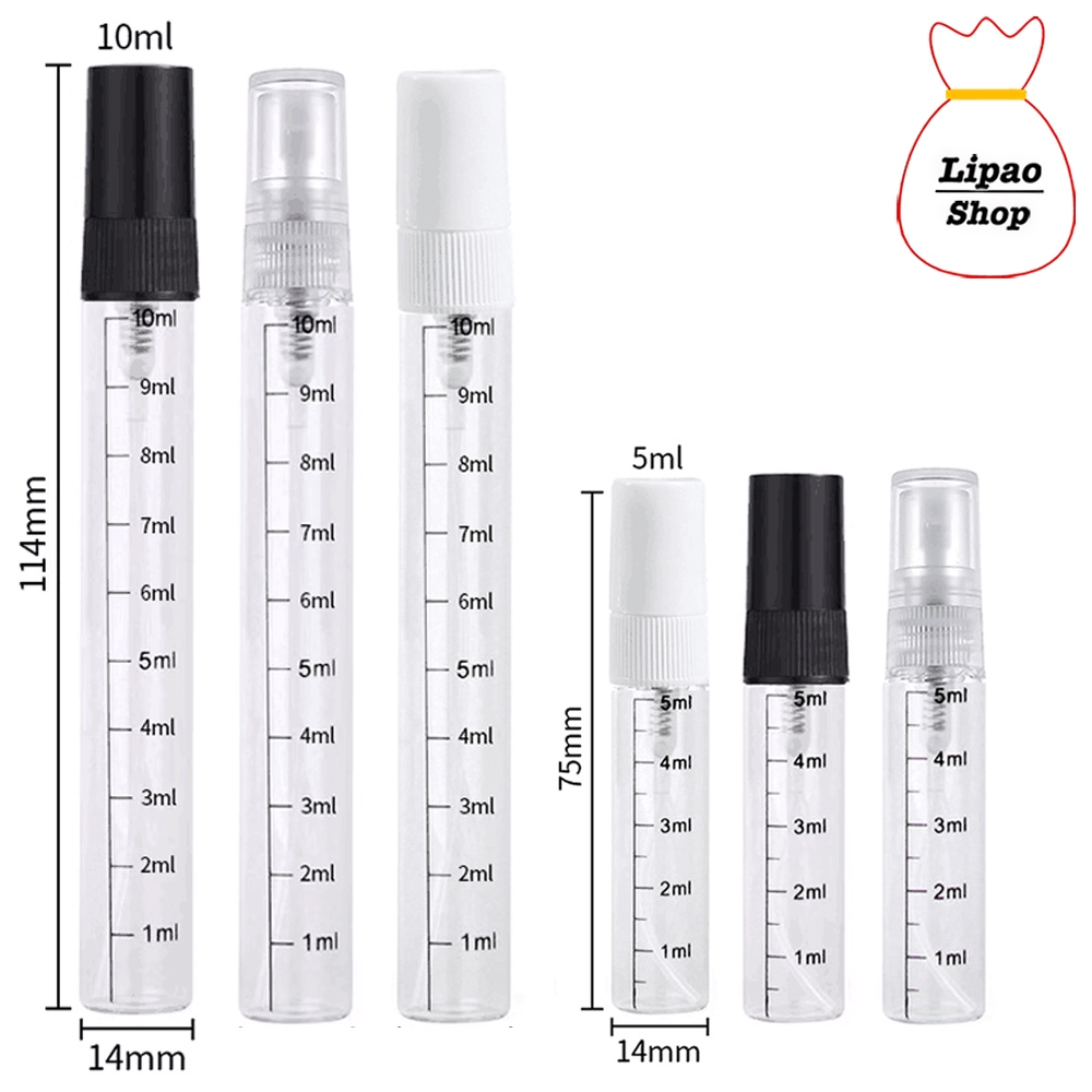 Jual Botol Spray Kaca 5ml 10ml ( Sablon Ukuran / Scale Size Di Botol ...