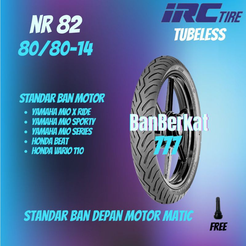 Jual PROMO Ban Motor Matic MIO/XRIDE IRC NR 82 80/80 Ring14 Tubeless ...
