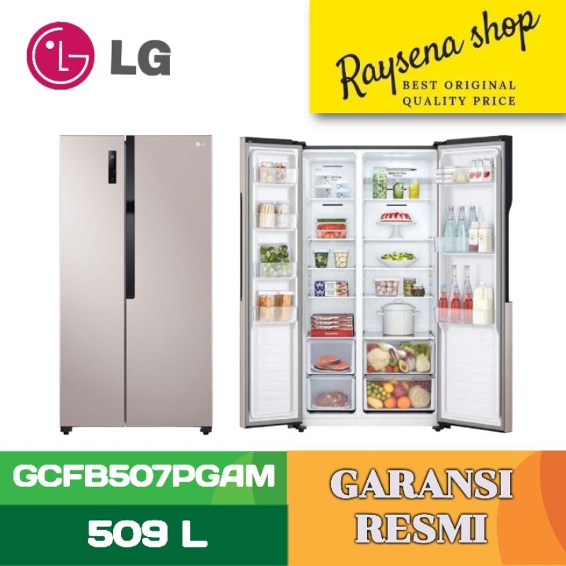 Jual LG KULKAS SIDE BY SIDE REFRIGERATOR GCFB507 SERIES (Gold) | Shopee Indonesia