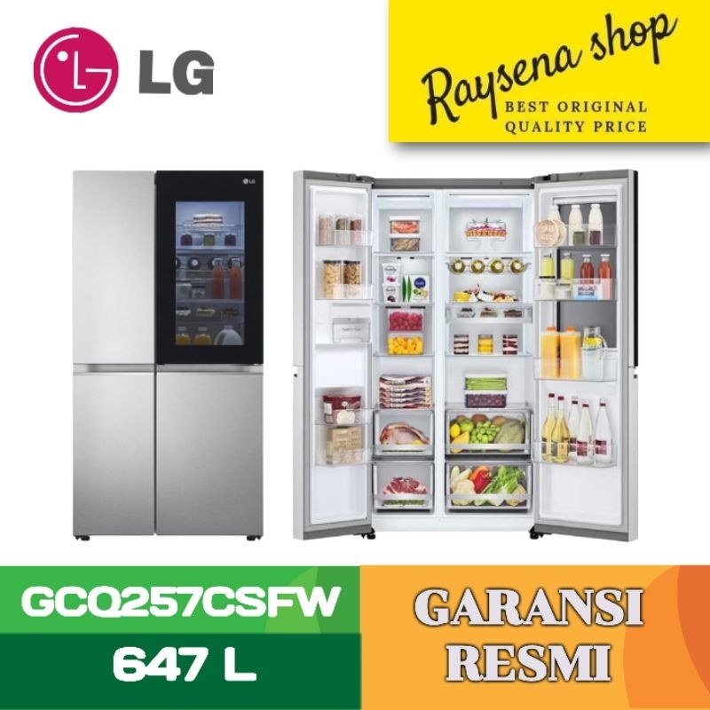Jual LG KULKAS INSTAVIEW SIDE BY SIDE REFRIGERATOR GCQ257CSFW | Shopee Indonesia