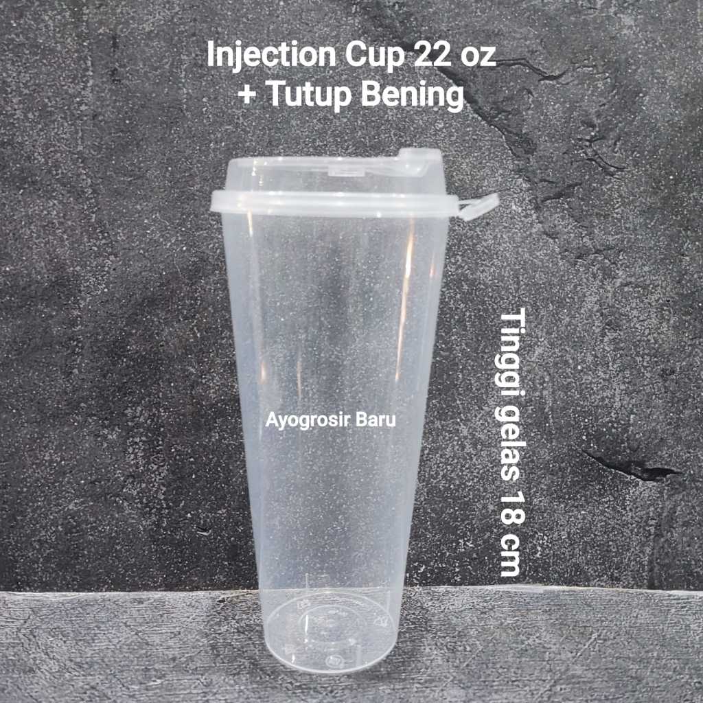 Jual Cup Injection 22 Oz + Tutup isi 25 pcs Gelas Thinwall 700 ml ...