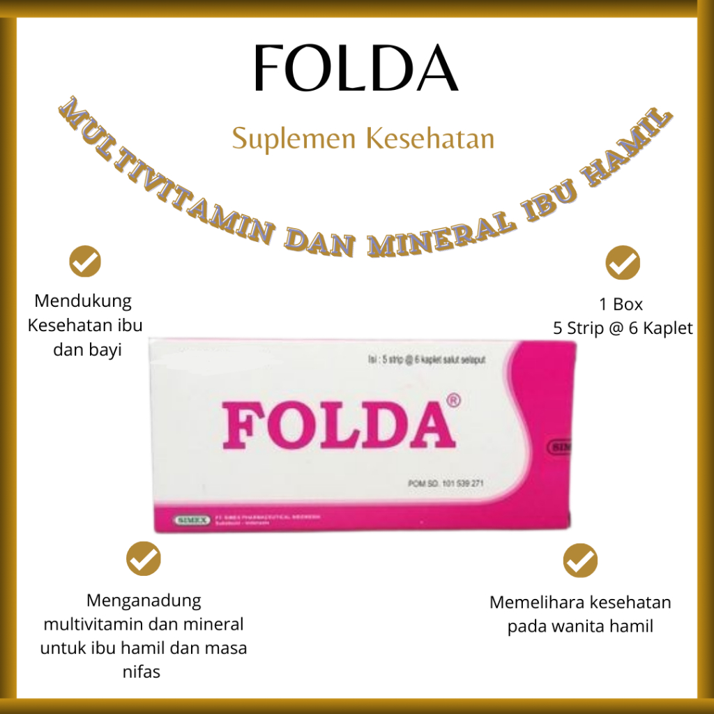 Jual Folda Box 30 Tablet - Folic Acid Multivitamin & Mineral Ibu Hamil ...