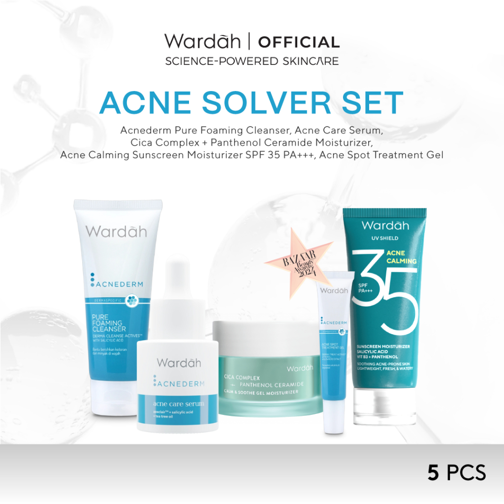 Jual Wardah Acne Solver SET (Cleanser 60ml, Cica Gel Moisturizer 30g ...