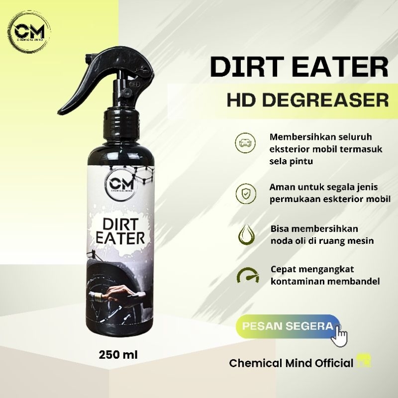 Jual DIRT EATER HEAVY DUTY DEGREASER 250ML Pembersih Mesin Mobil Motor Velg Door jamb | Shopee ...