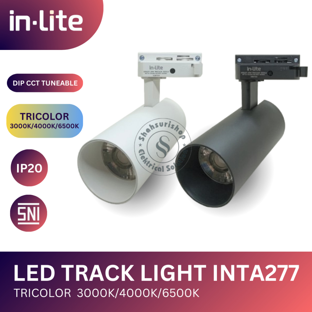 Jual IN-LITE INLITE TRACK LIGHT INTA277 LAMPU SOROT TRICOLOR 7W 12W 20W ...